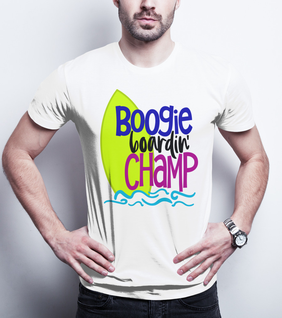 Boogie Boardin' Champ Surfing Summer Dad43 T-Shirt