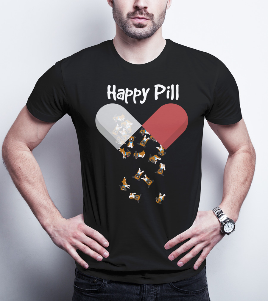 Happy Pill Boxer Dog Cute53 T-Shirt