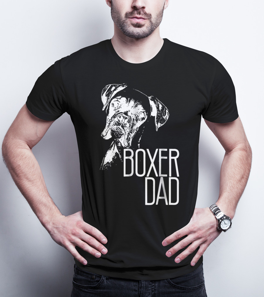 Boxer Dad Dog Face T-Shirt