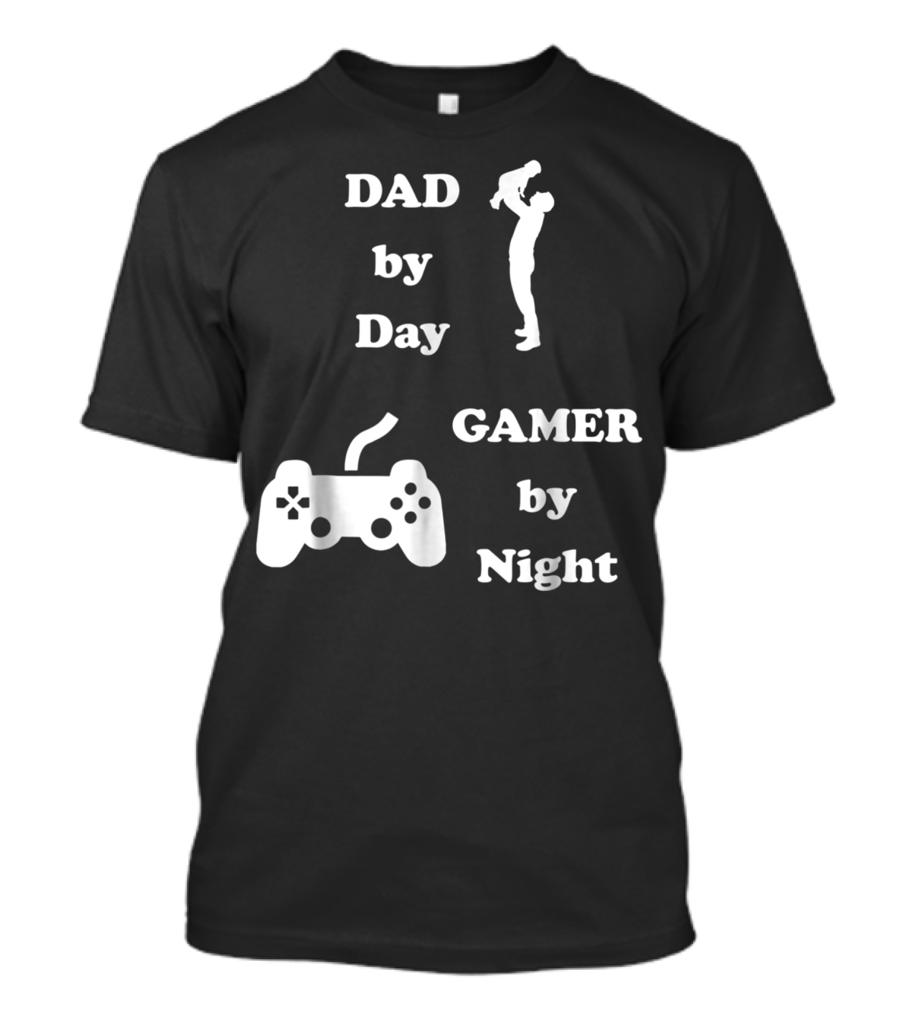 DAD By Day GAMER By Night Gamer Dad Controller T-Shirt