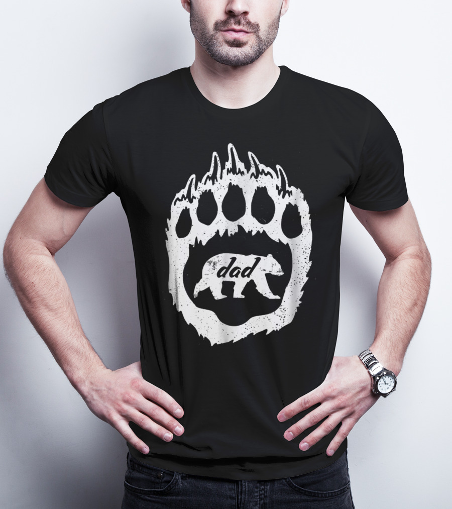 Dad Bear Paw52 Graphic With Bear T-Shirt