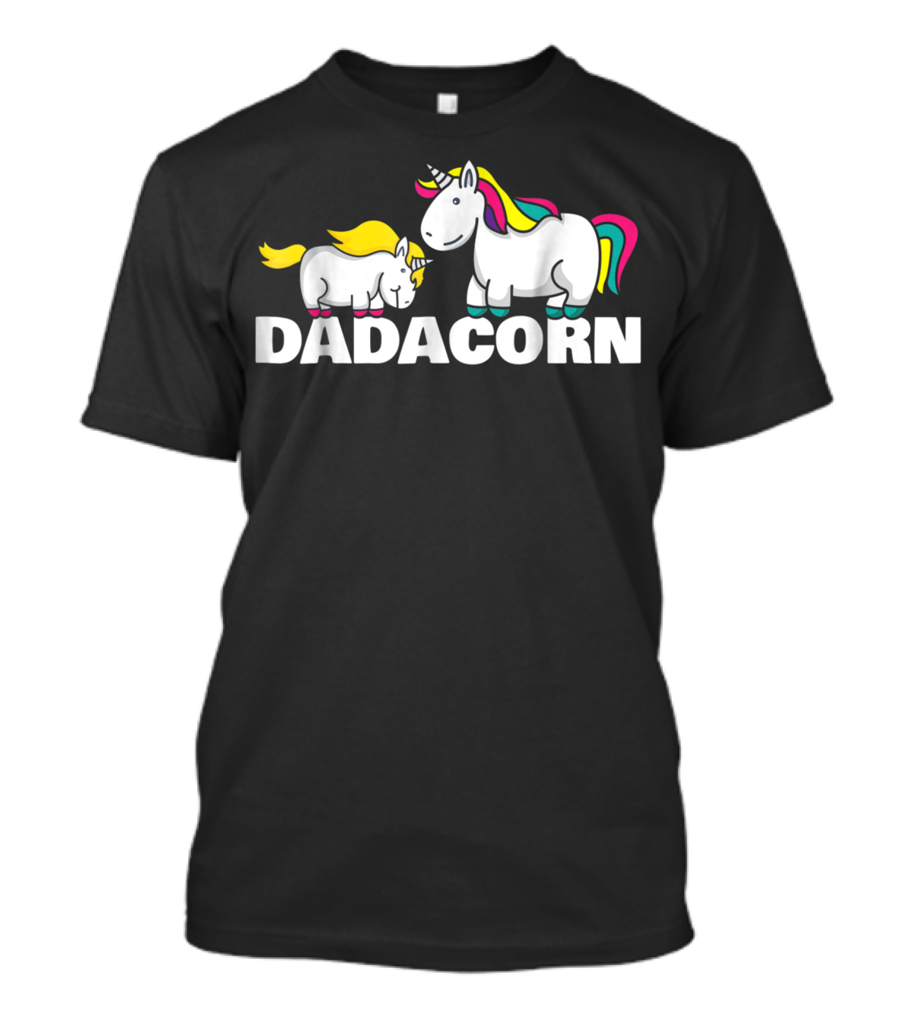 Dadacorn Funny Unicorn Best Dad With Colorful Mane T-Shirt