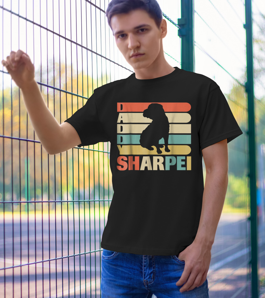 Daddy Sharpei Vintage Love Dog43 Retro T-Shirt