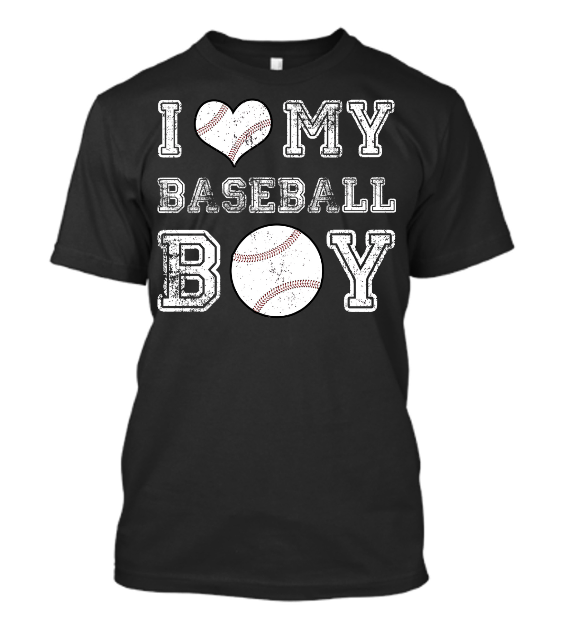 I Love My Baseball Boy Heart Baseball T-Shirt