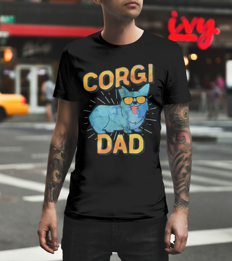 Corgi Dad Men Pembroke Welsh Corgi Sunglasses 85 T-Shirt