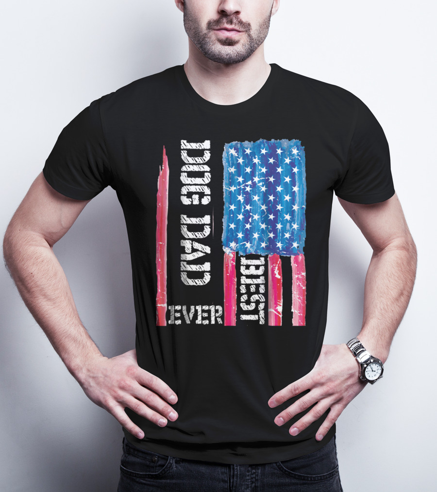 Best Dog Dad Ever Distressed USA Flag T-Shirt