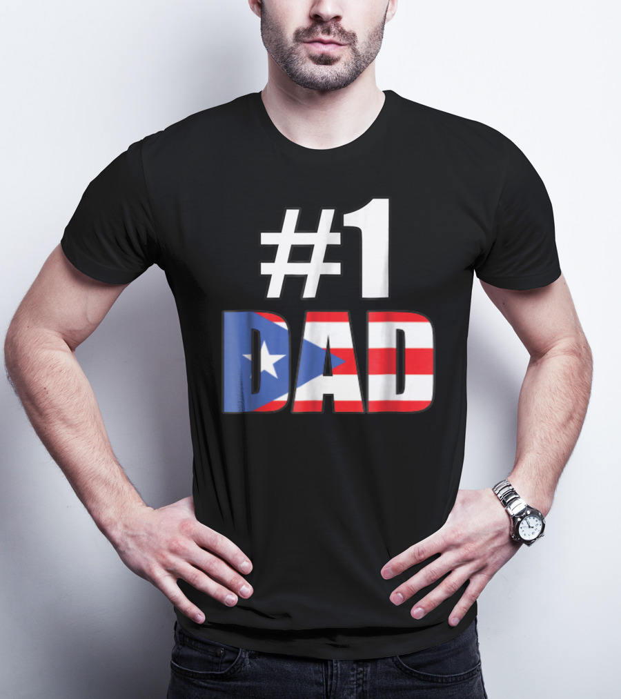 1 Dad Puerto Rico Flag T-Shirt
