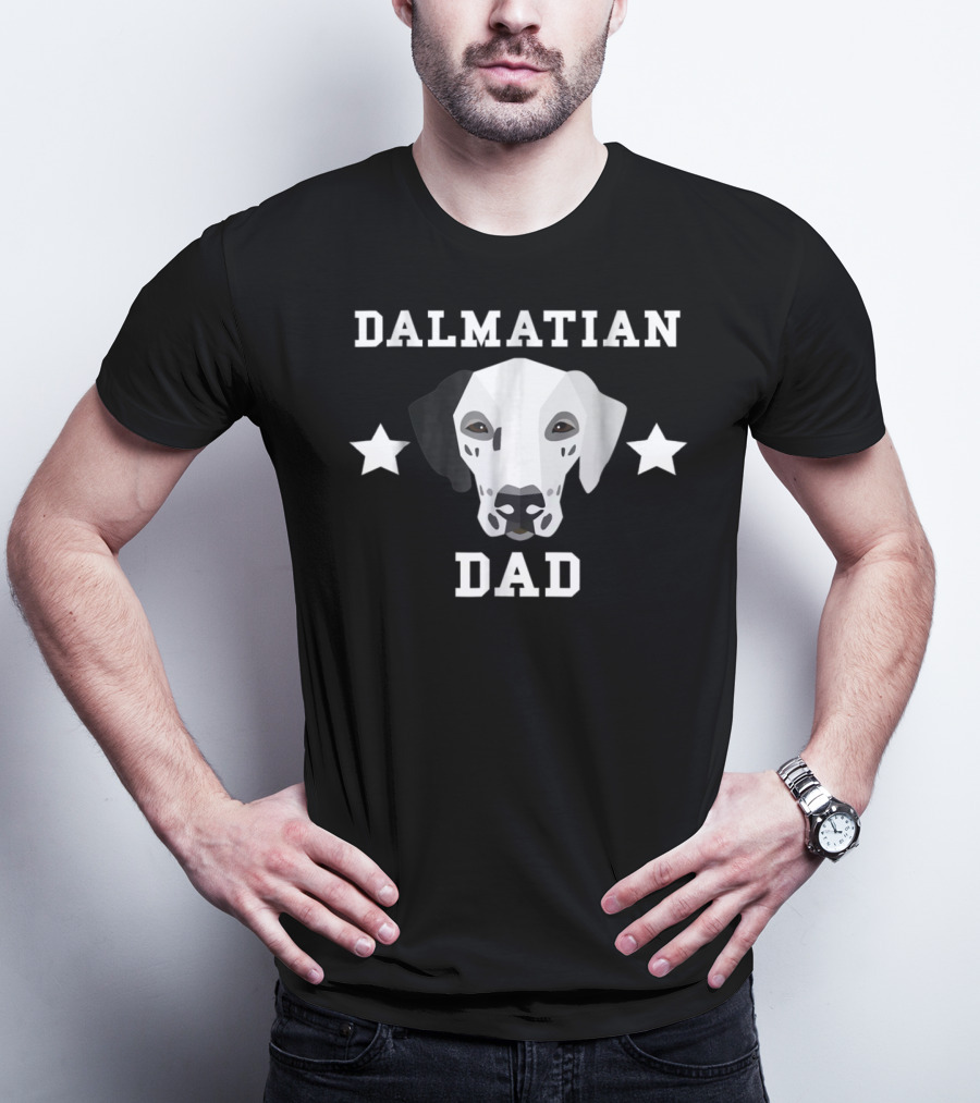 Dalmatian Dad Dog Owner Mens Dalmatian Dad With Stars T-Shirt