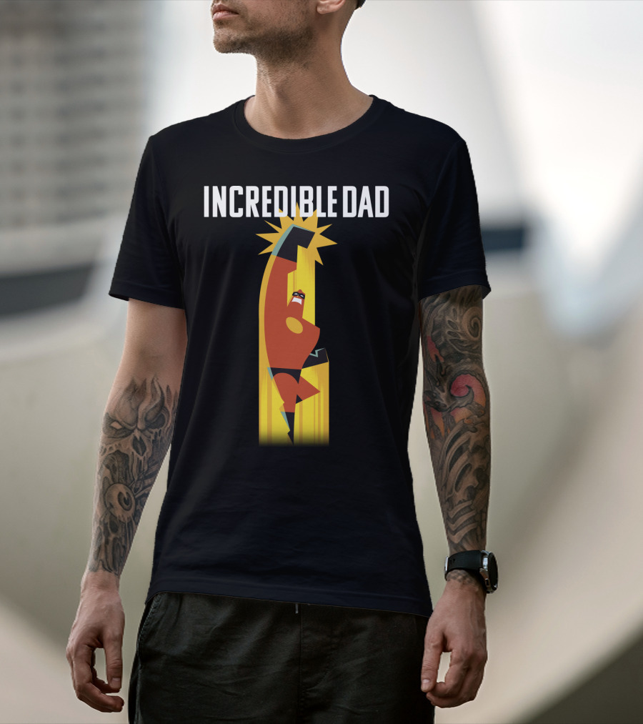 Incredible Dad Disney Pixar Incredibles 2 Dad Powers Superhero Action T-Shirt