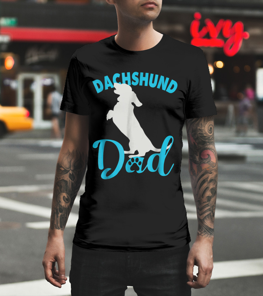 Dachshund Dad Paw Prints T-Shirt