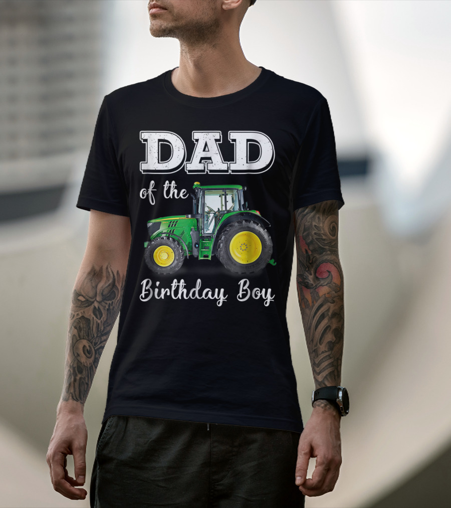 Dad Of The Birthday Boy Tractor T-Shirt