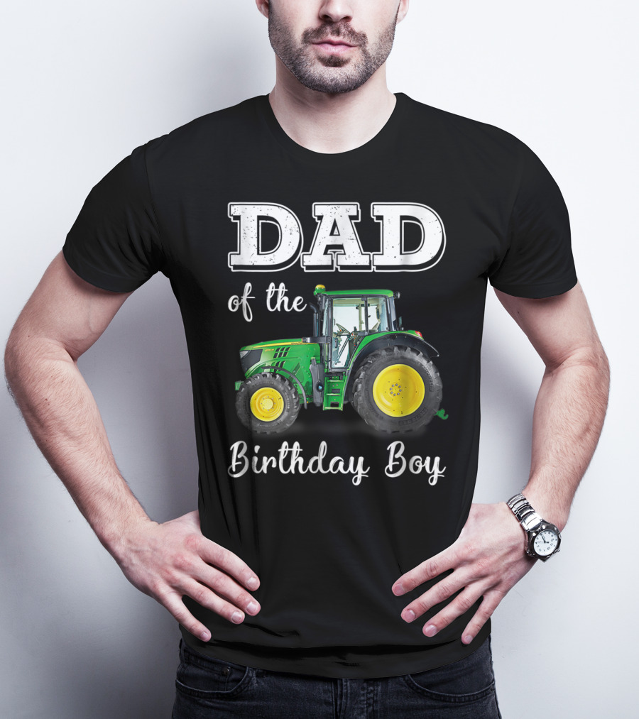 Dad Of The Birthday Boy Tractor T-Shirt