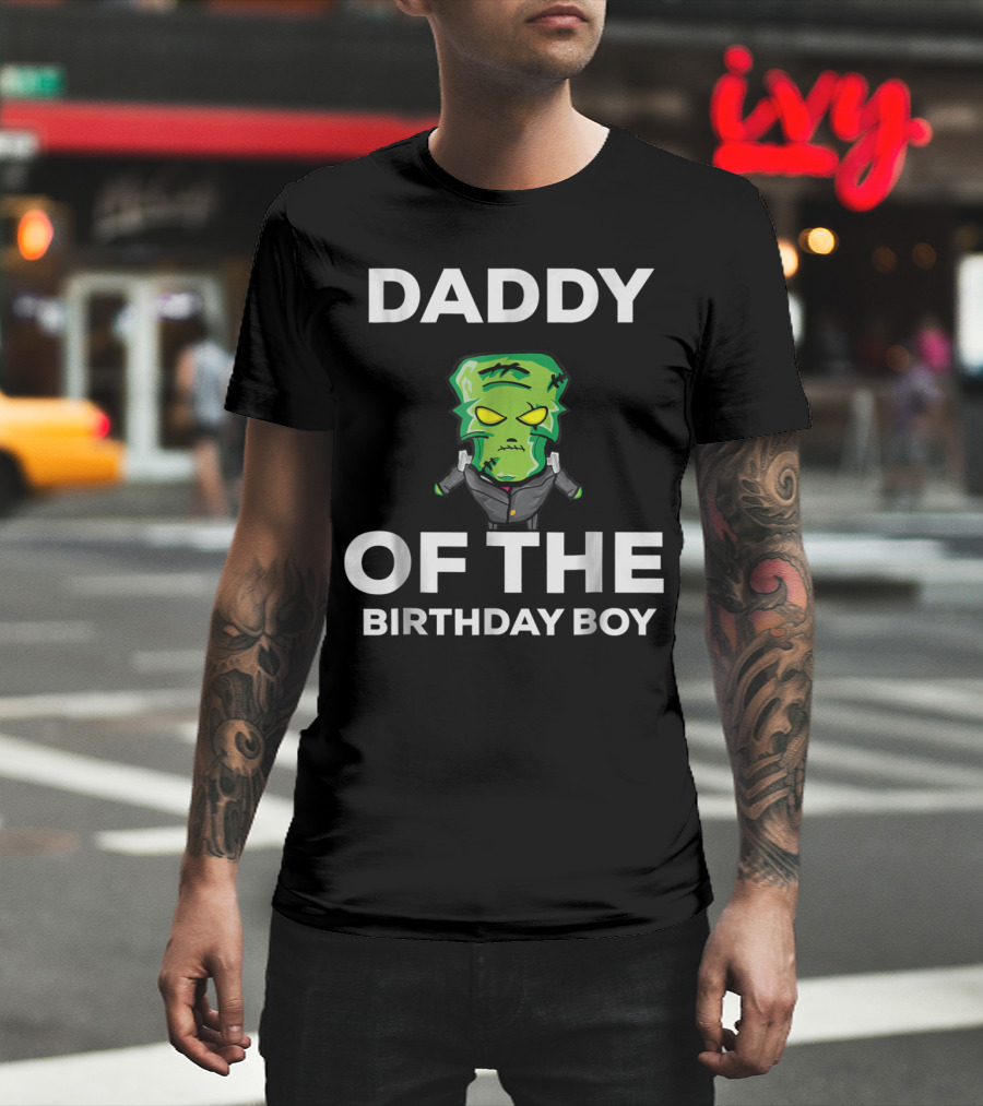 Daddy Of The Birthday Boy Frankenstein Horror T-Shirt
