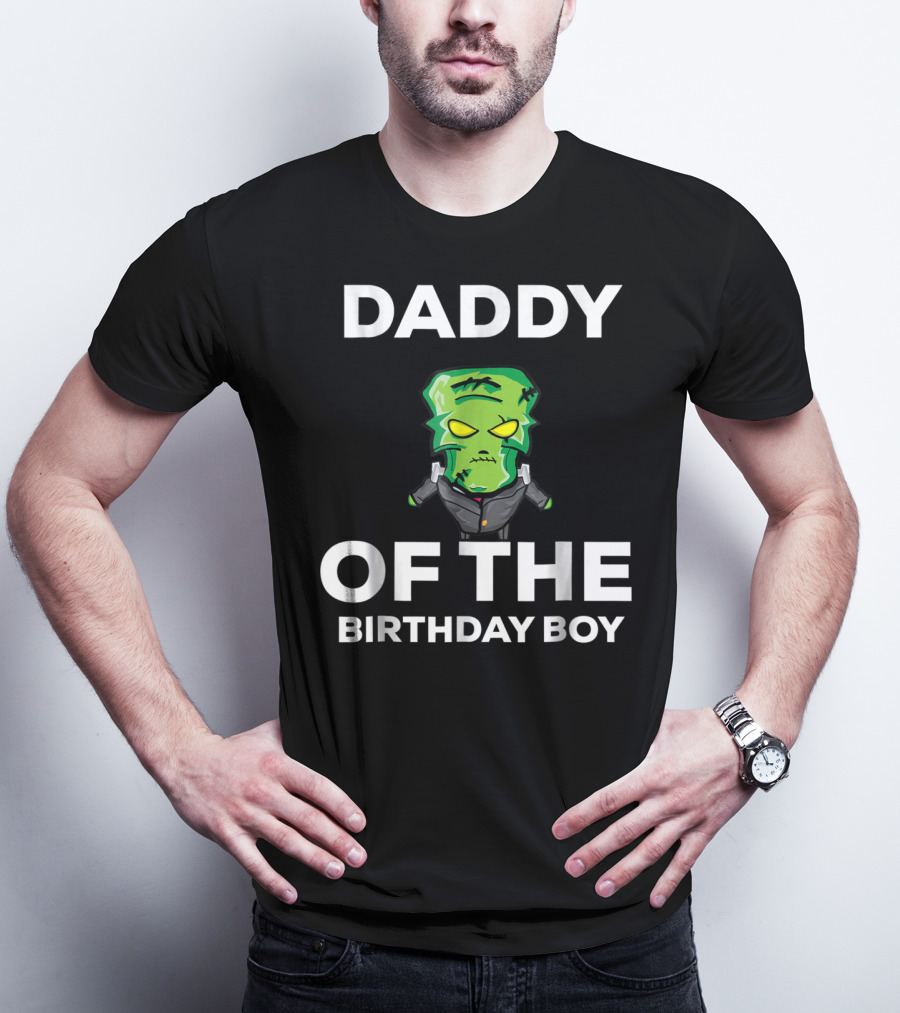 Daddy Of The Birthday Boy Frankenstein Horror T-Shirt