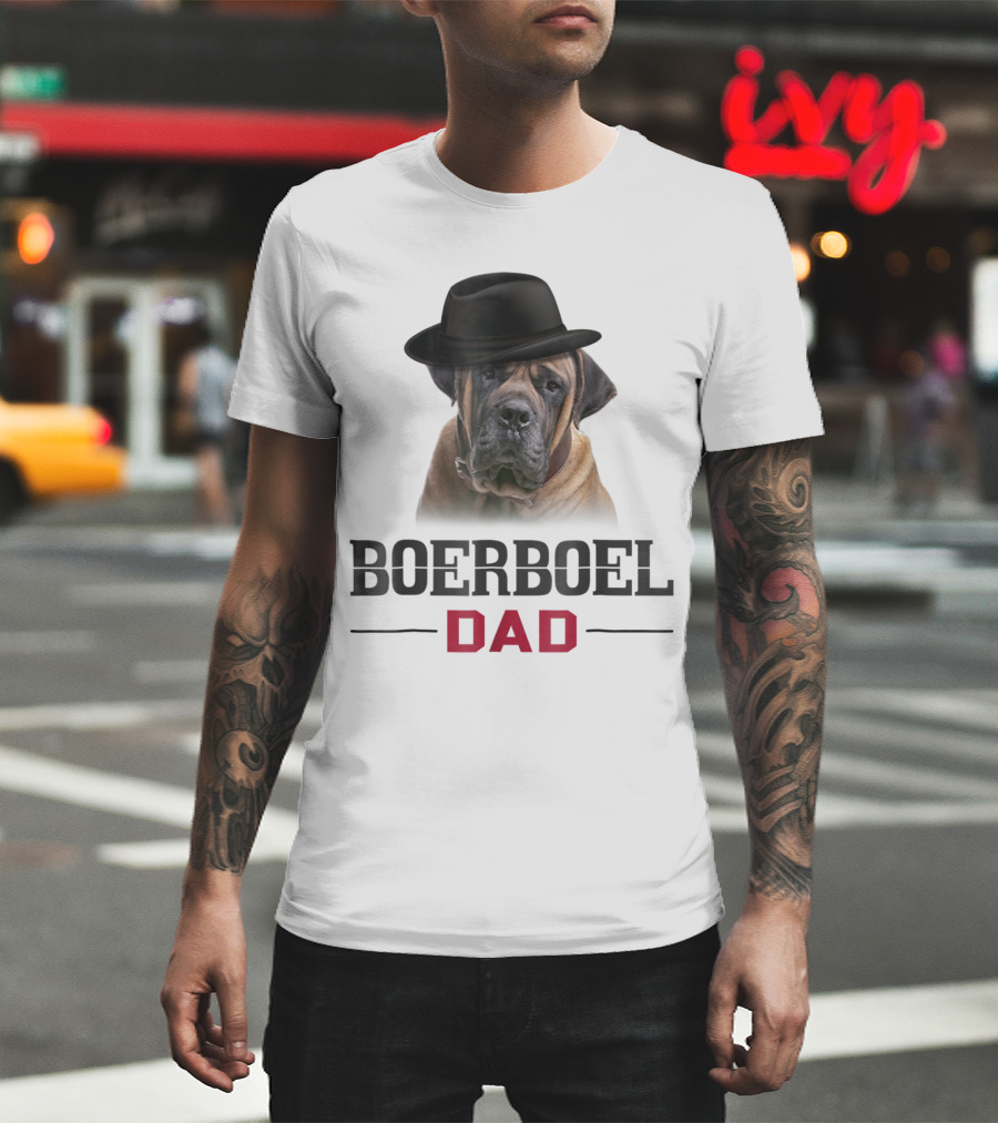 Boerboel Dad Hat Wearing Dog Lovers T-Shirt