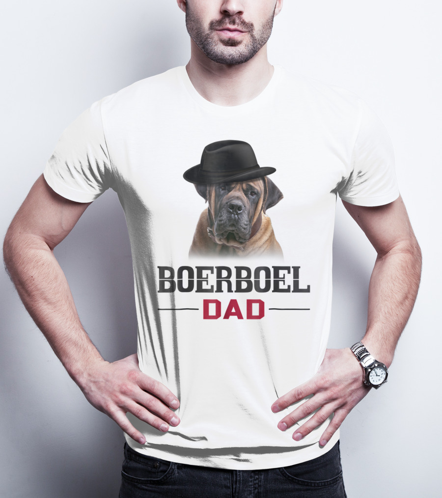 Boerboel Dad Hat Wearing Dog Lovers T-Shirt