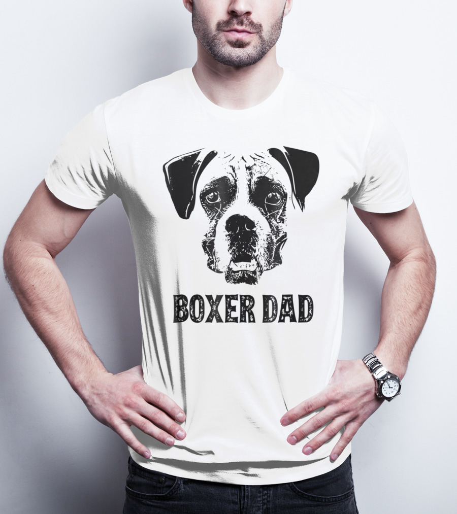 Boxer Dog Dad Boxer Dad Face T-Shirt