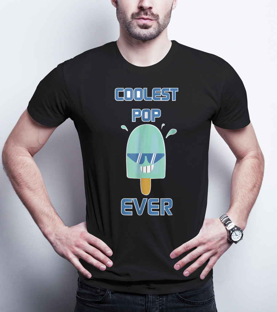 Coolest Pop Ever Funny Popsicle Ice Cream Dad T-Shirt
