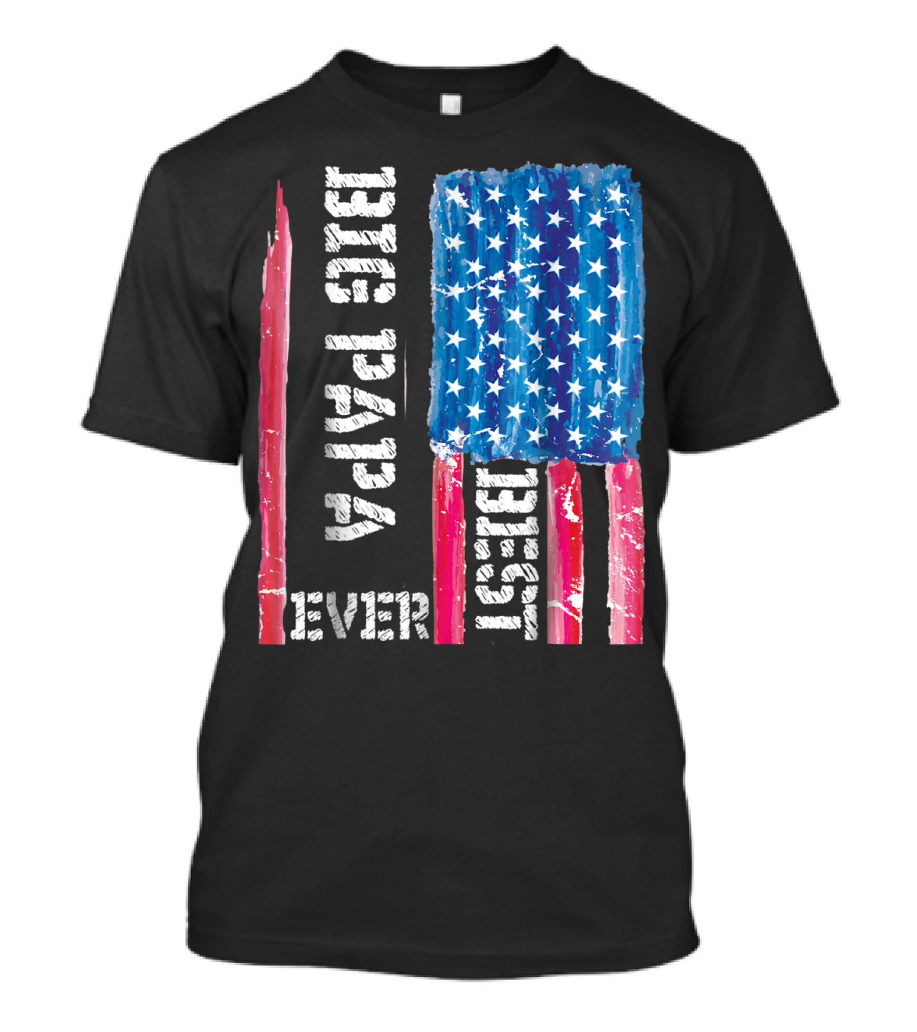 Best Big Papa Ever Distressed American Flag T-Shirt