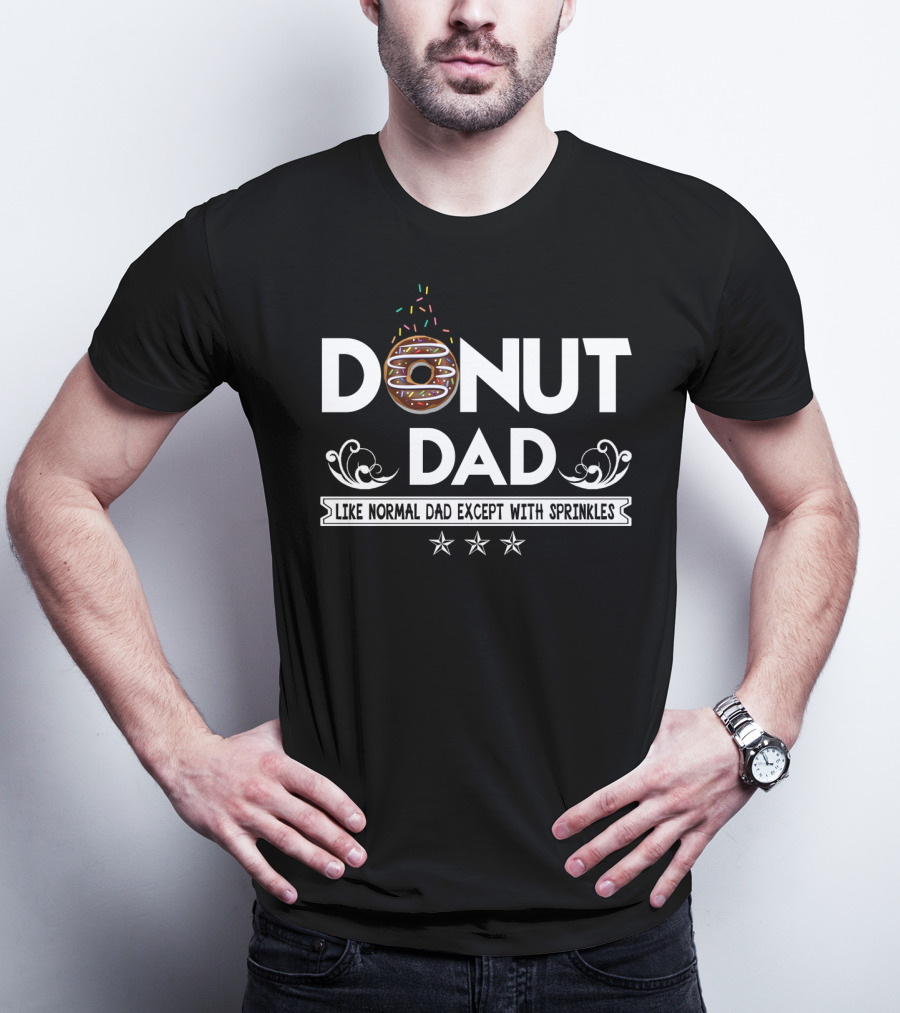 Donut Dad Like Normal Dad Except With Sprinkles Stars Funny T-Shirt