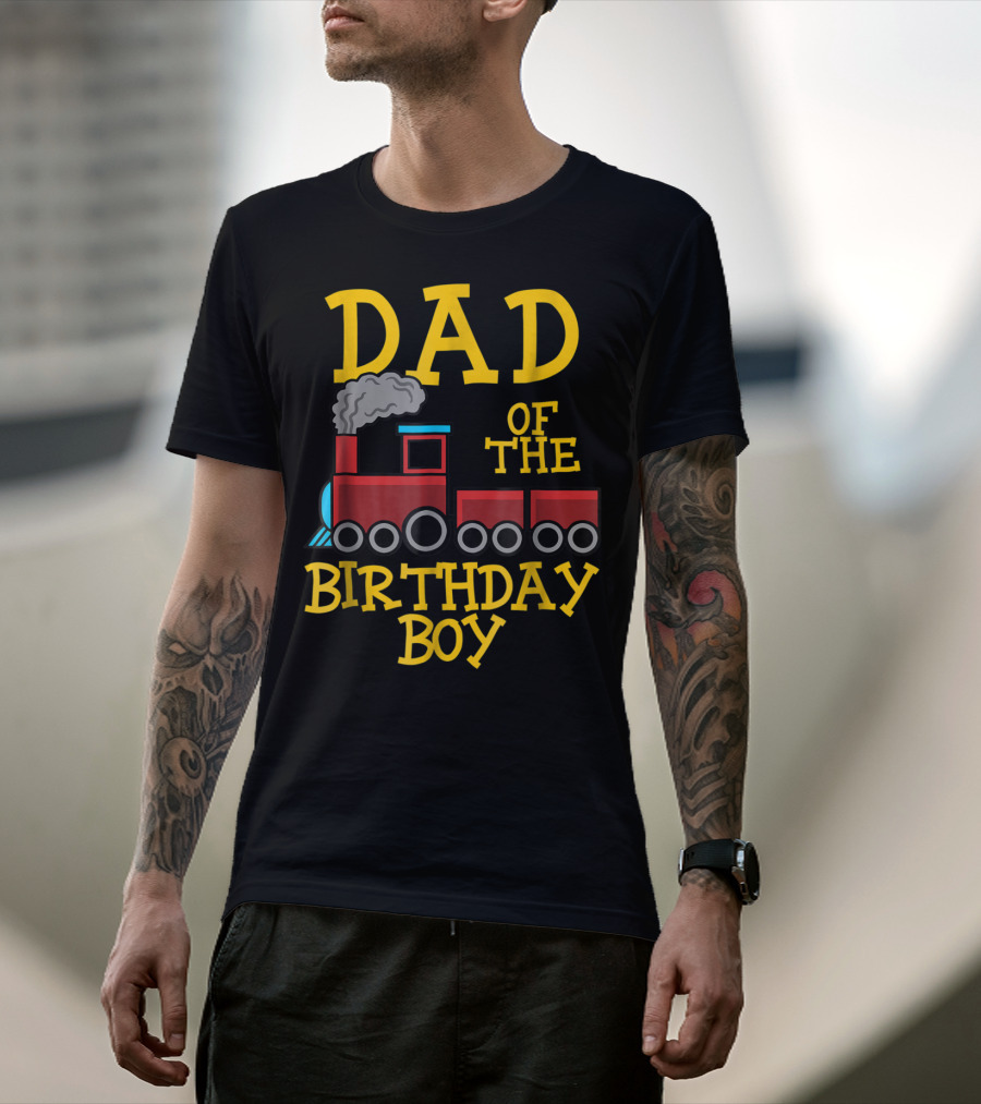 Dad Of The Birthday Boy Train Conductor T-Shirt