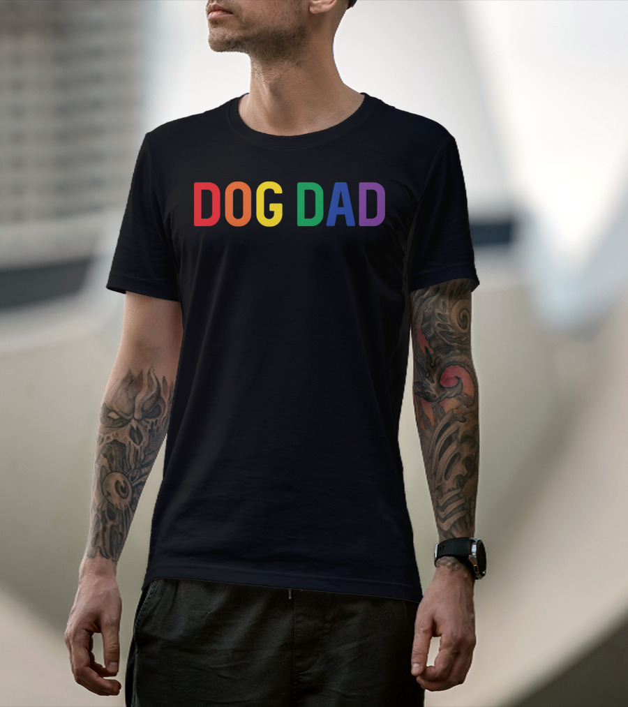 Dog Dad Rainbow Gay Pride T-Shirt