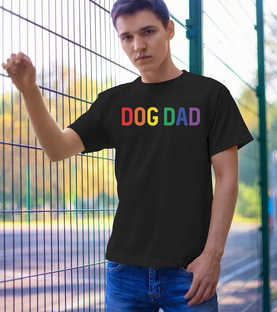 Dog Dad Rainbow Gay Pride T-Shirt