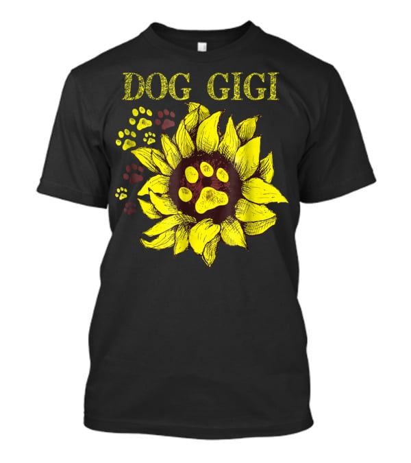 Dog Gigi Sunflower Paw Prints T-Shirt