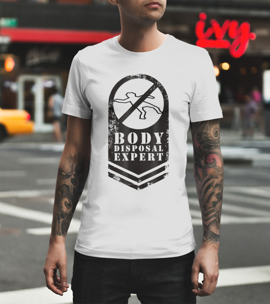 Angry Protective Dad Body Disposal Expert Iconic Shield T-Shirt