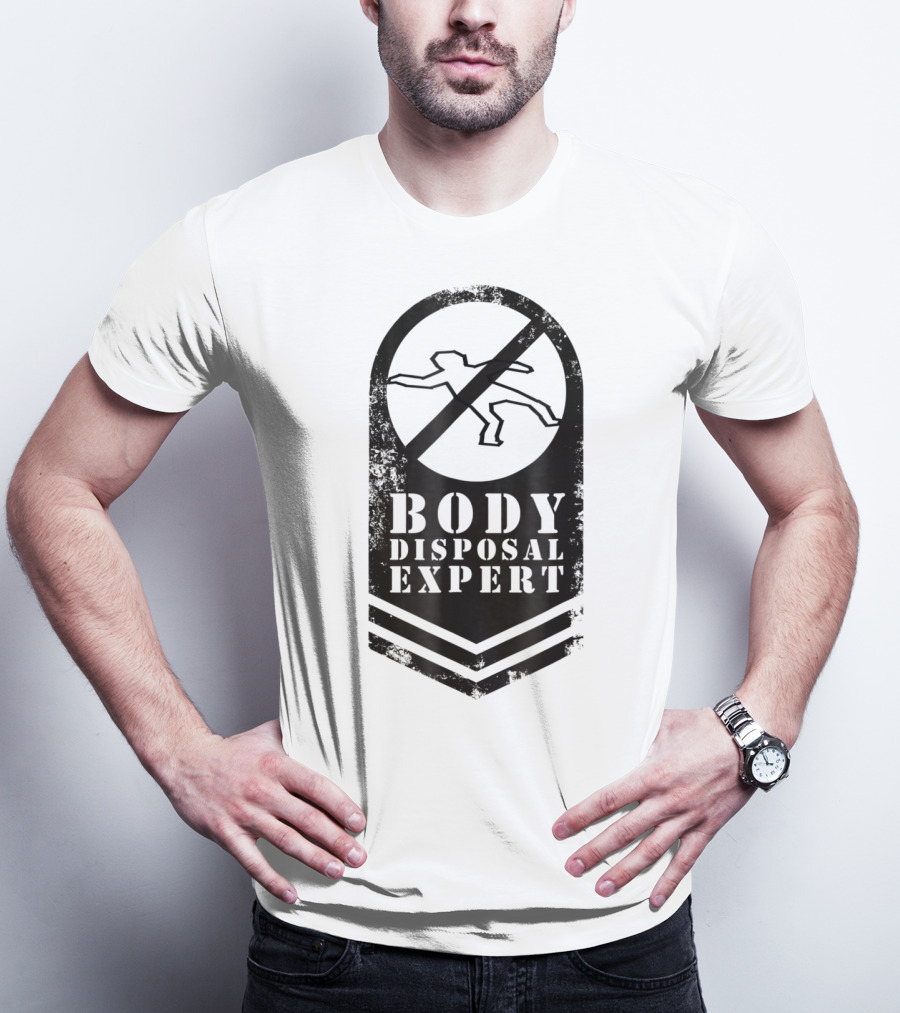 Angry Protective Dad Body Disposal Expert Iconic Shield T-Shirt