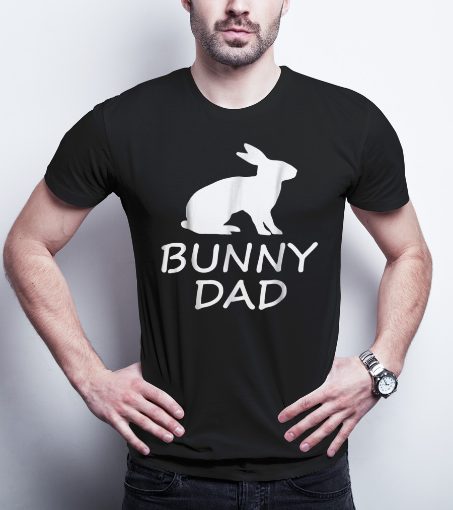 Bunny Dad Rabbit Silhouette Father's Humor Dy54 T-Shirt