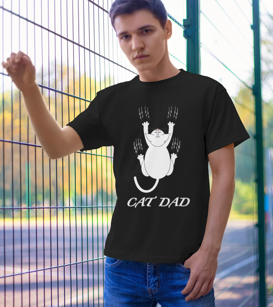 Cat Dad Perfect Funny For Cat Lovers Unique Clawing T-Shirt