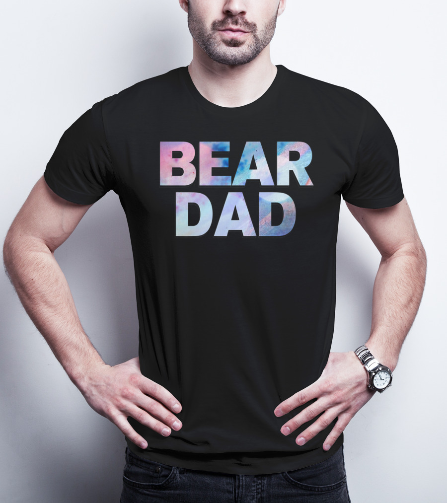 Bear Dad Pastel Text T-Shirt