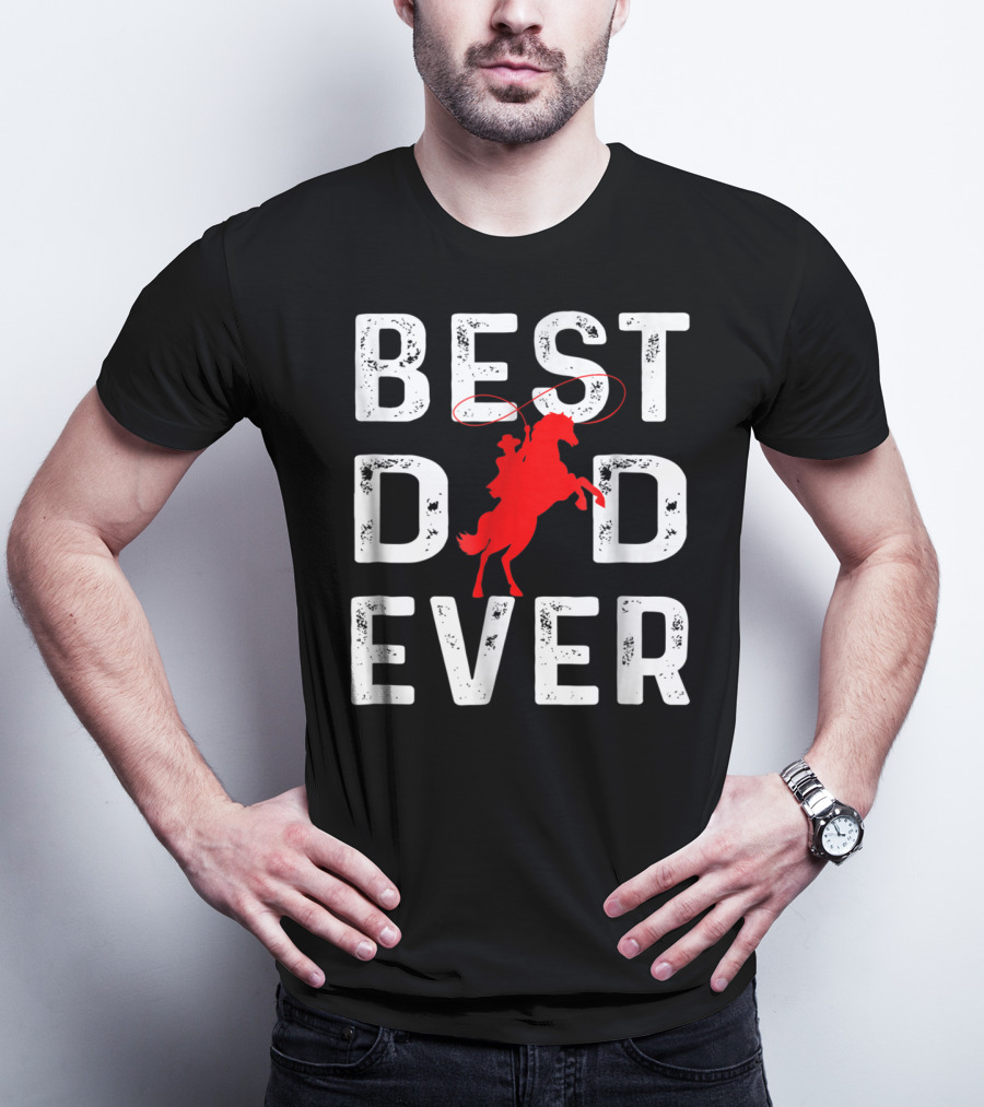 Best Dad Ever Cowboy Rider Iconic T-Shirt