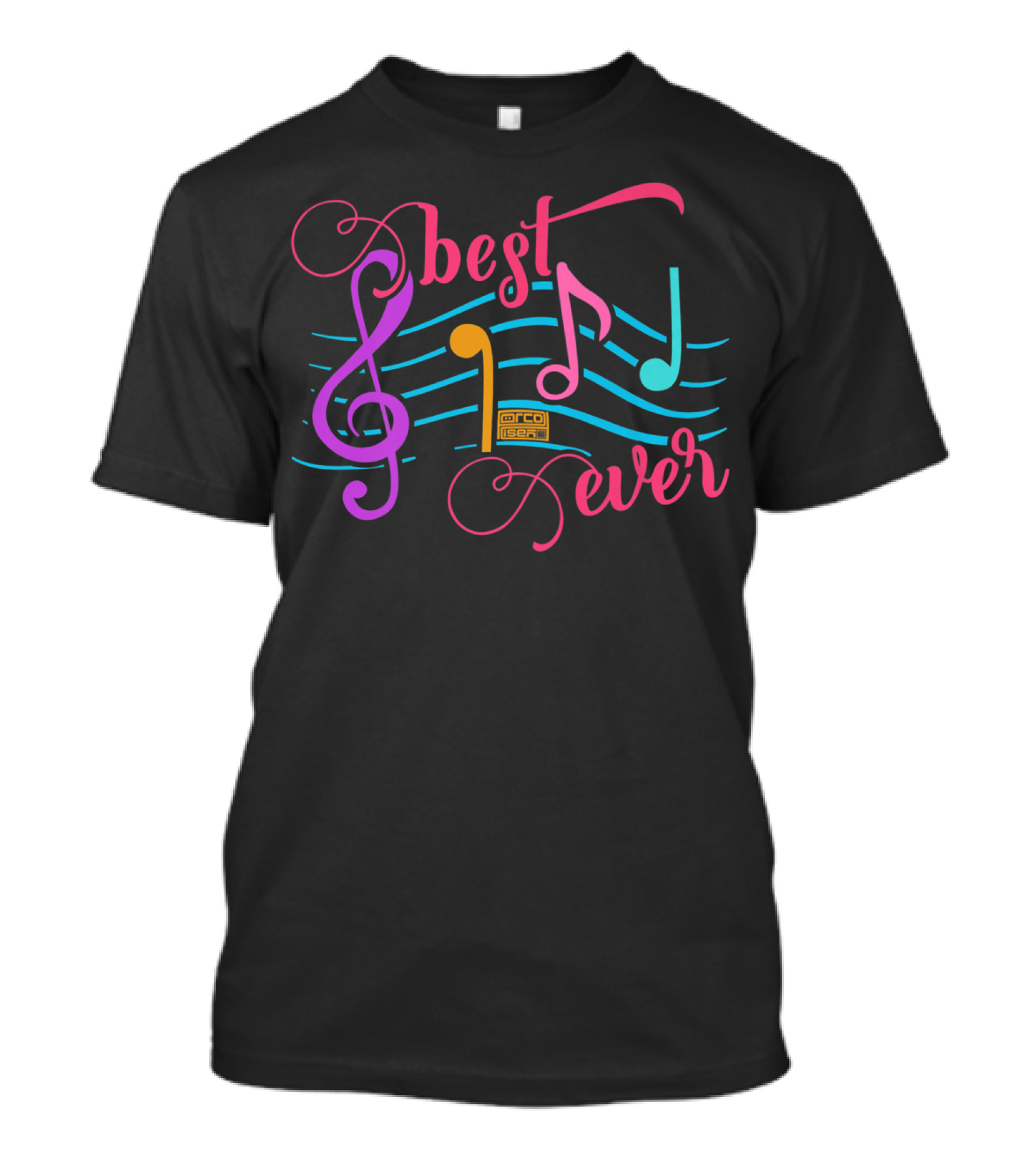 Best Dad Ever Music Notes Musical Papa Treble Clef Colorful T-Shirt
