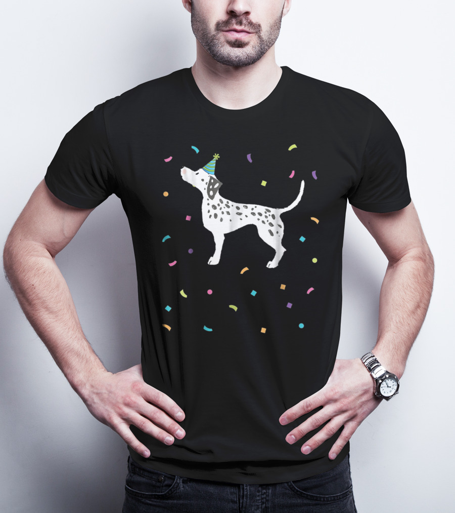 Cute Dalmatian Dog Dad Party T-Shirt