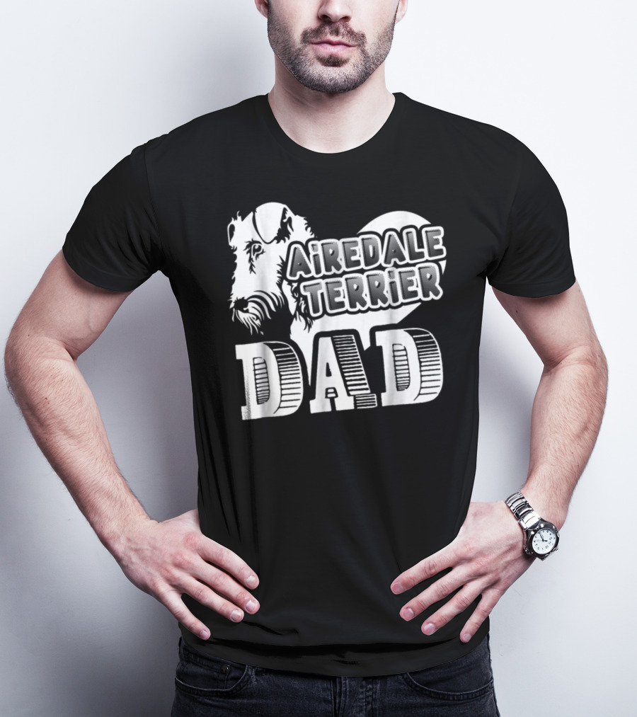 Airedale Terrier Dad Heart T-Shirt