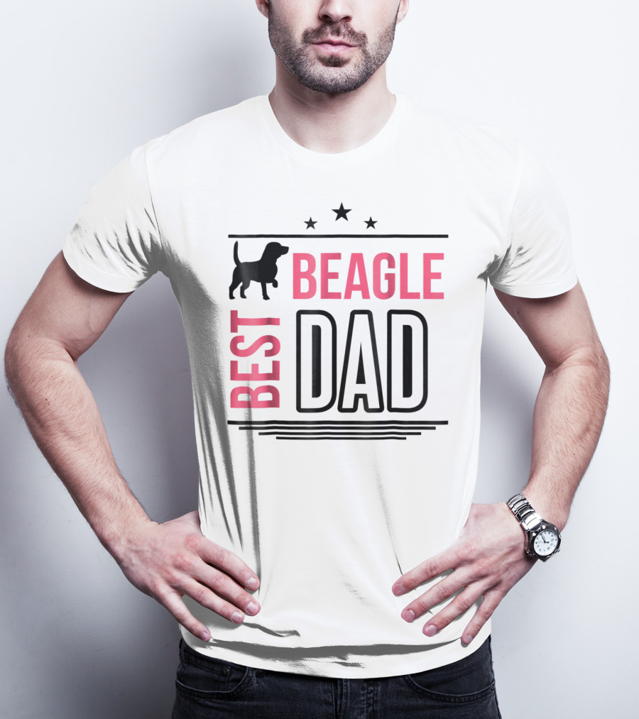 BEST BEAGLE DAD SILHOUETTE STARS T-Shirt