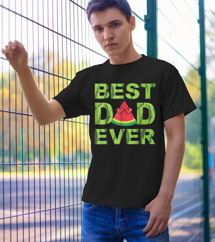 BEST DAD EVER WATERMELON HEART EYES T-Shirt