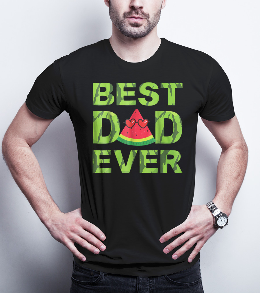 BEST DAD EVER WATERMELON HEART EYES T-Shirt