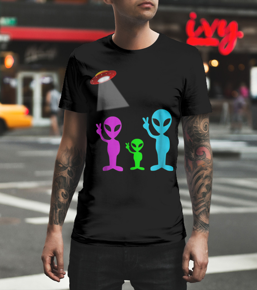 Alien Visitors Fun Space Science Wear Lt88 Peaceful Encounters T-Shirt
