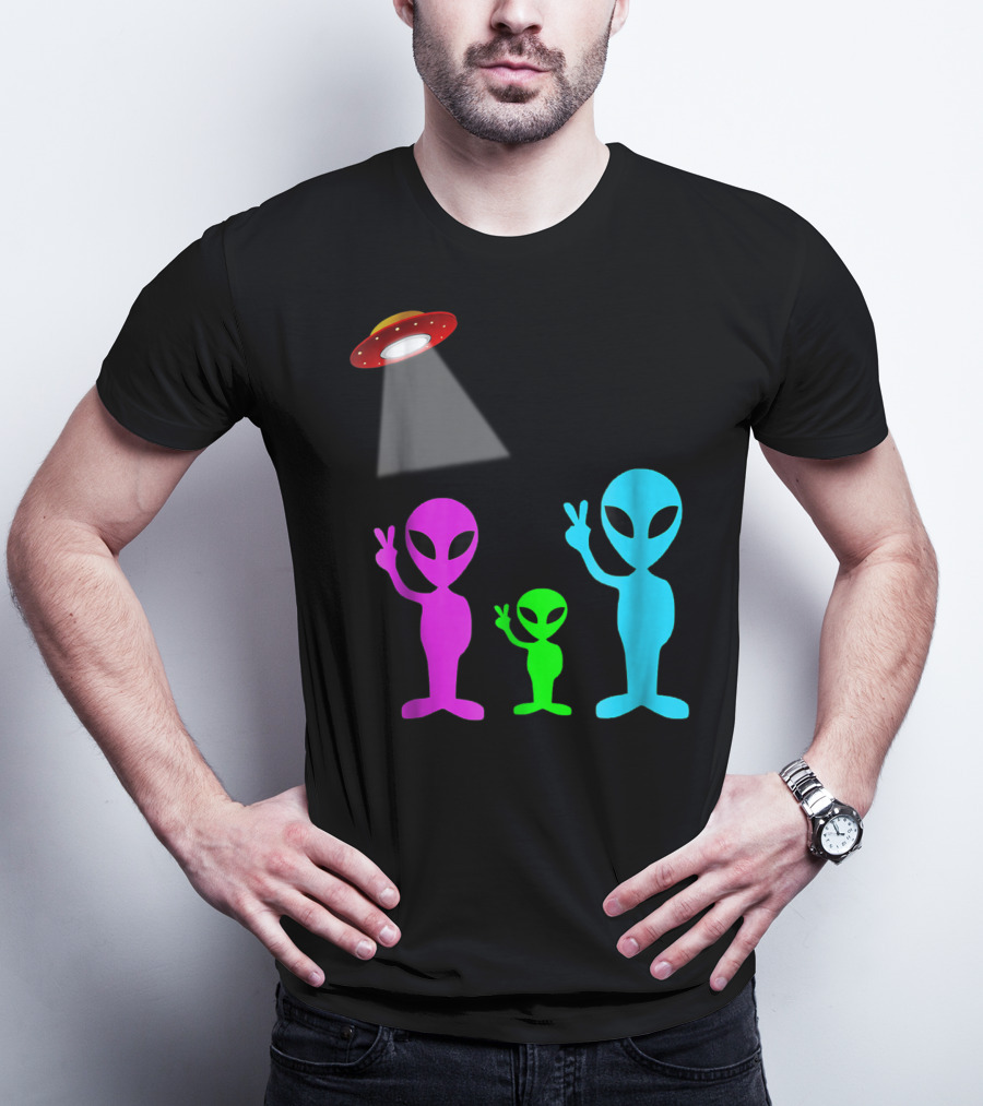 Alien Visitors Fun Space Science Wear Lt88 Peaceful Encounters T-Shirt