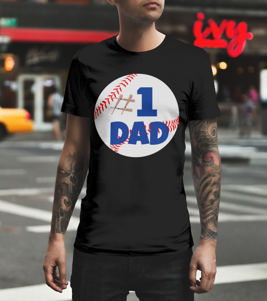 1 Dad Baseball Bats T-Shirt