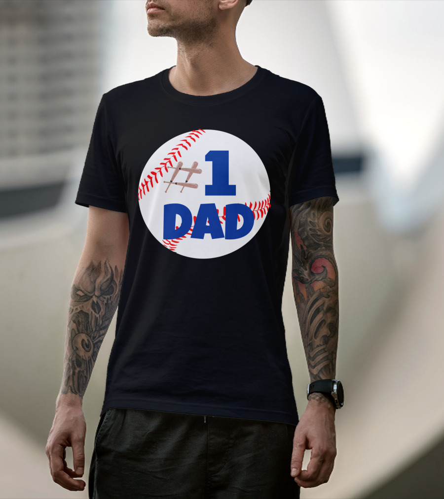 1 Dad Baseball Bats T-Shirt