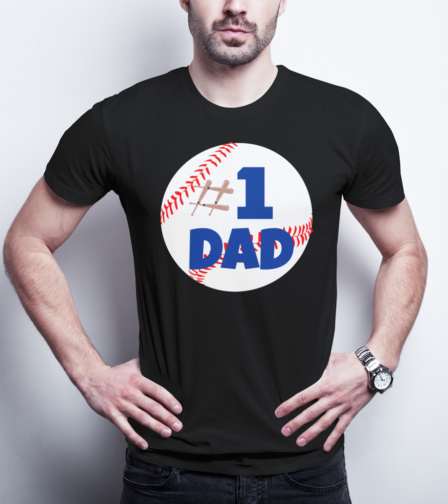 1 Dad Baseball Bats T-Shirt
