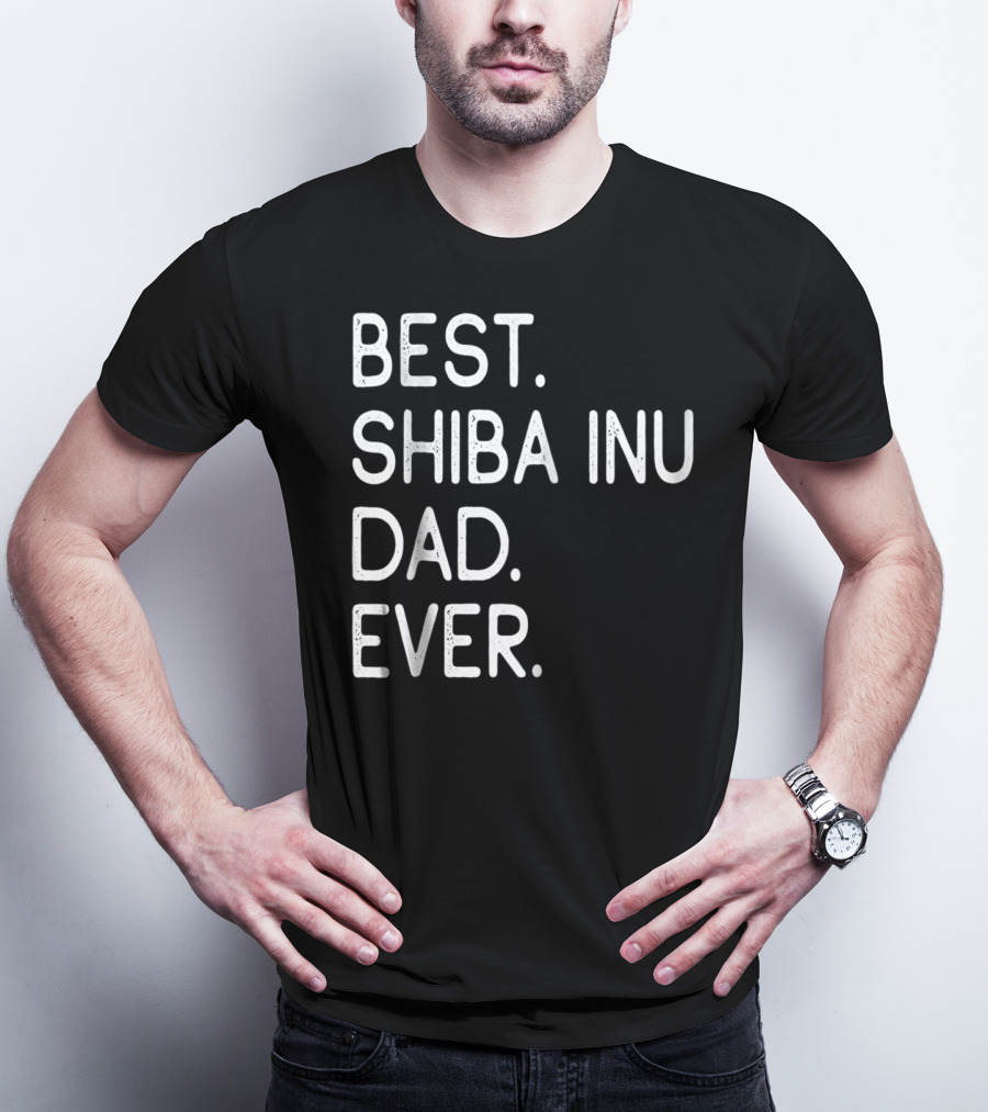 Best Shiba Inu Dad Ever Proud Master Lover Holidays50 T-Shirt