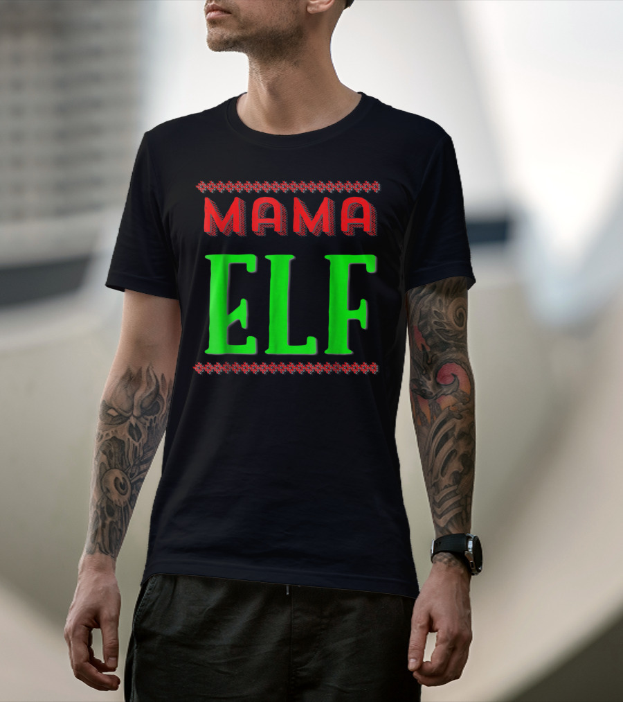 Mama Elf Christmas Holiday T-Shirt