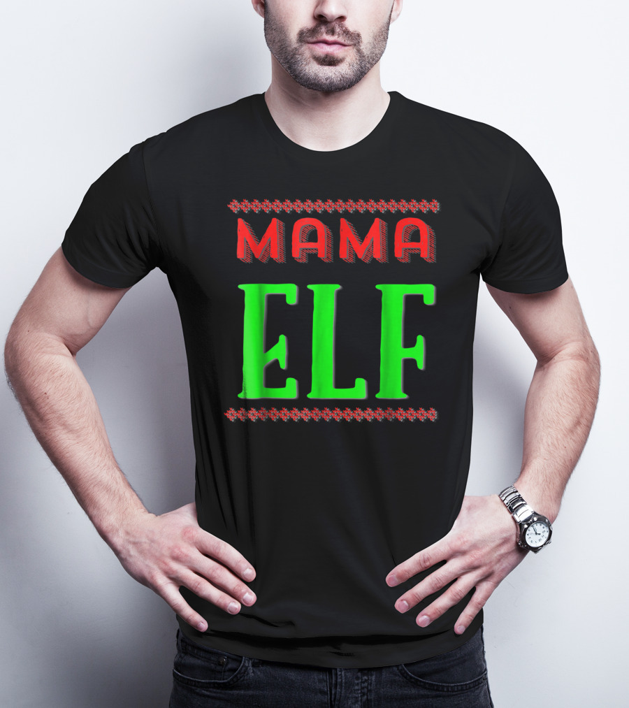 Mama Elf Christmas Holiday T-Shirt
