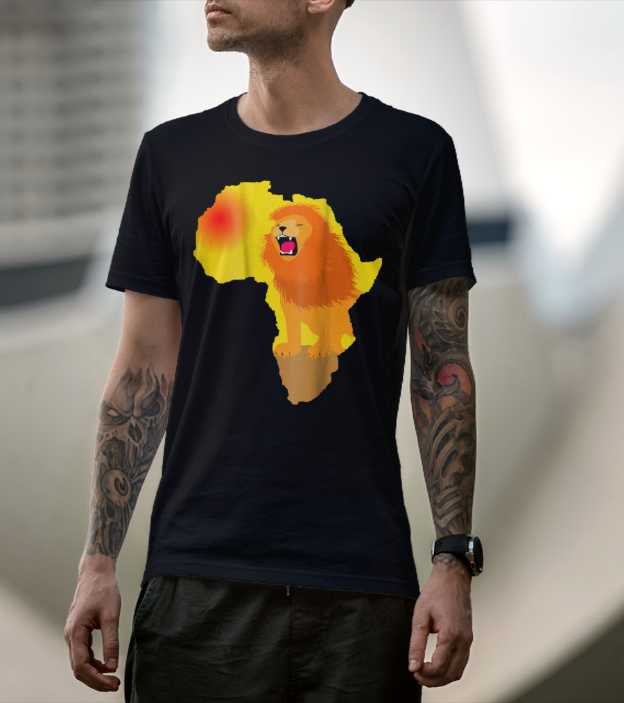Africa Lion Map Big Five Safari Dad South Animals T-Shirt