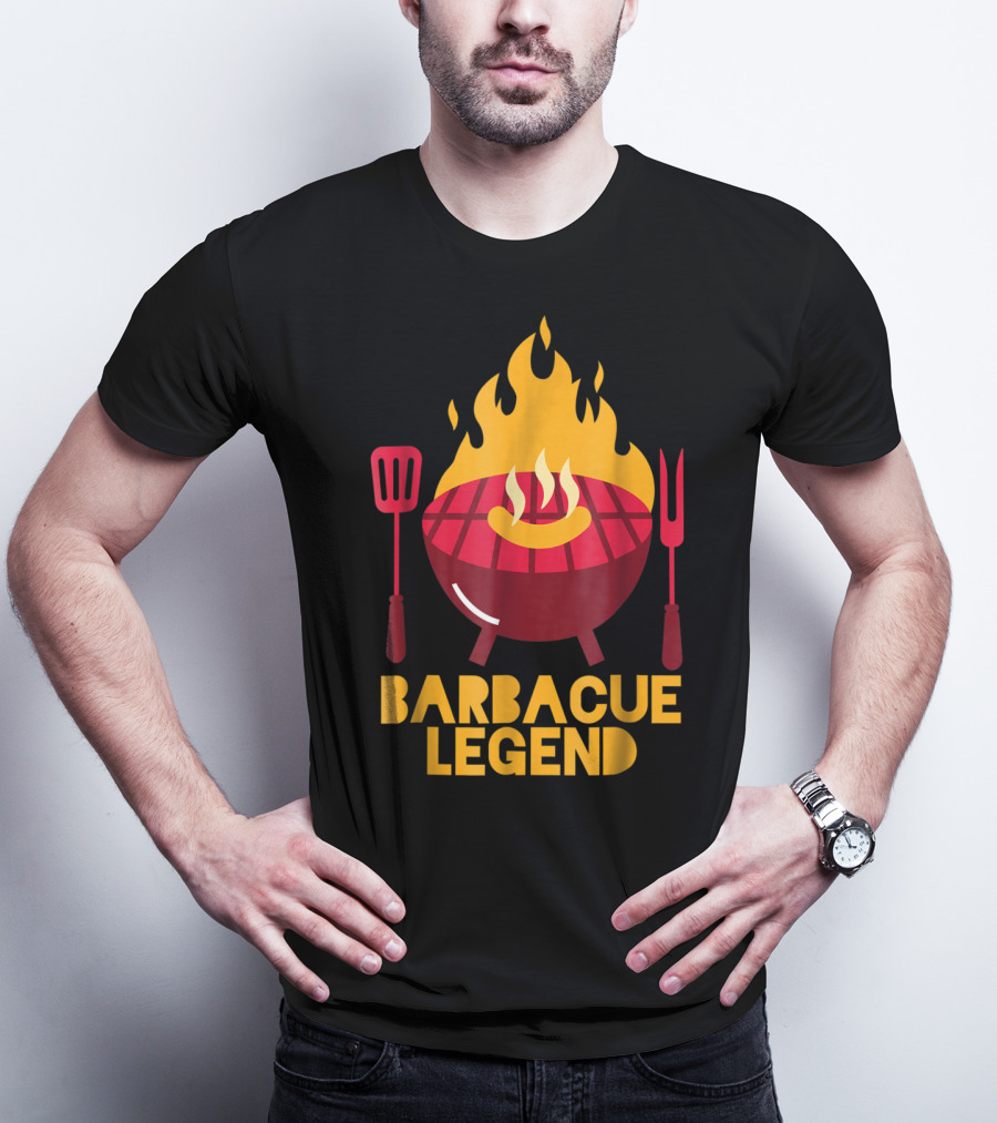 Barbecue Legend Hot BBQ Flaming Grill Grilling Dad62 T-Shirt